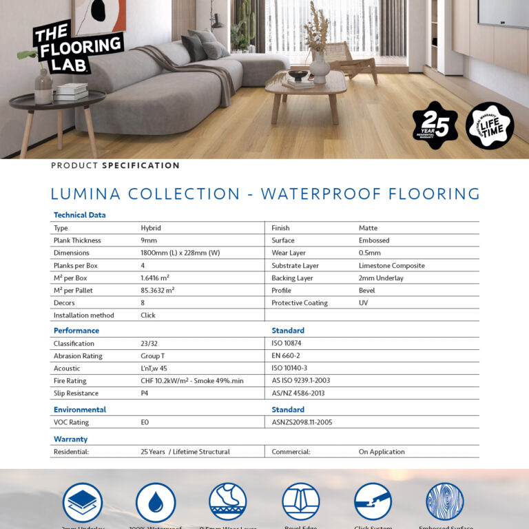 Specification Sheets – The Flooring Lab